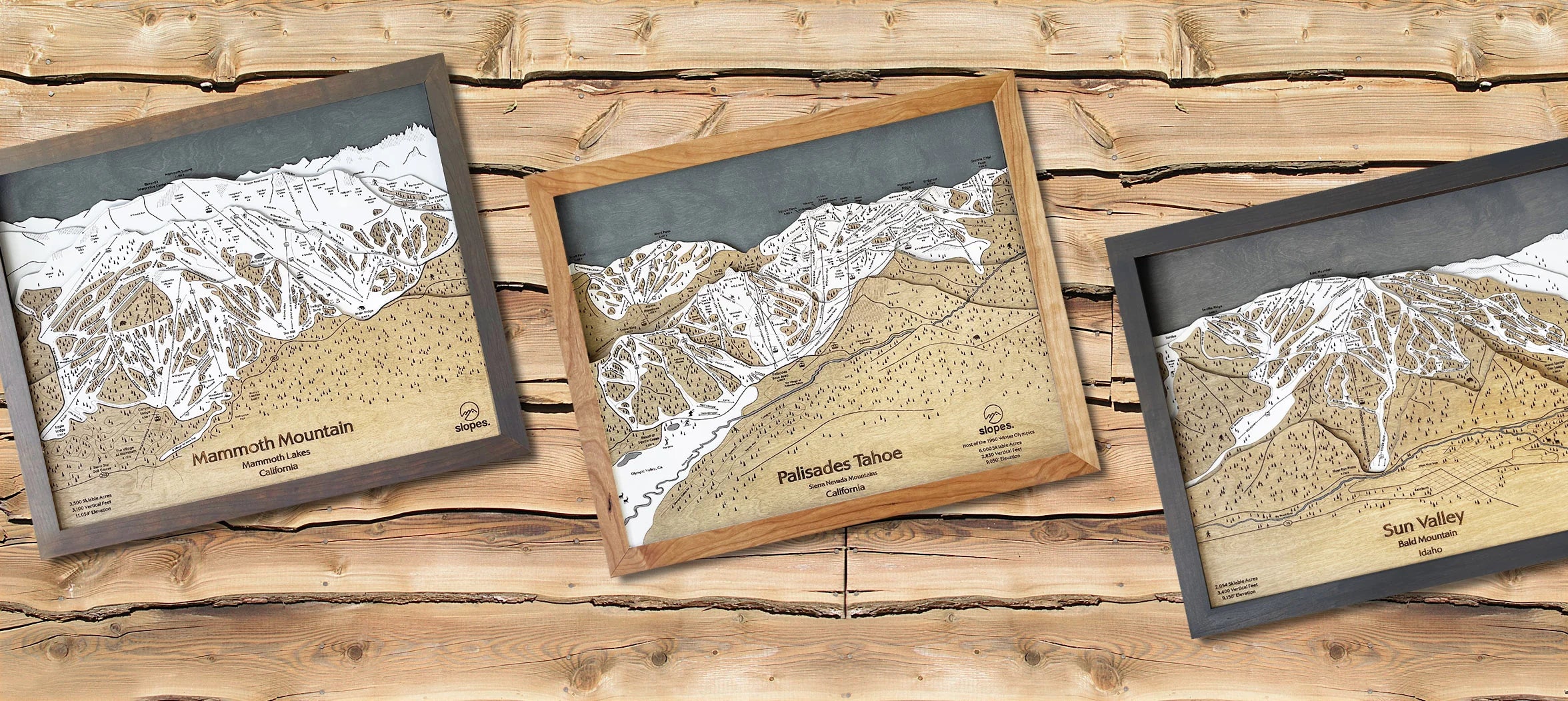 How to Choose a Wood Ski Trail Map | Unique Decor for Skiers – Slopes ...