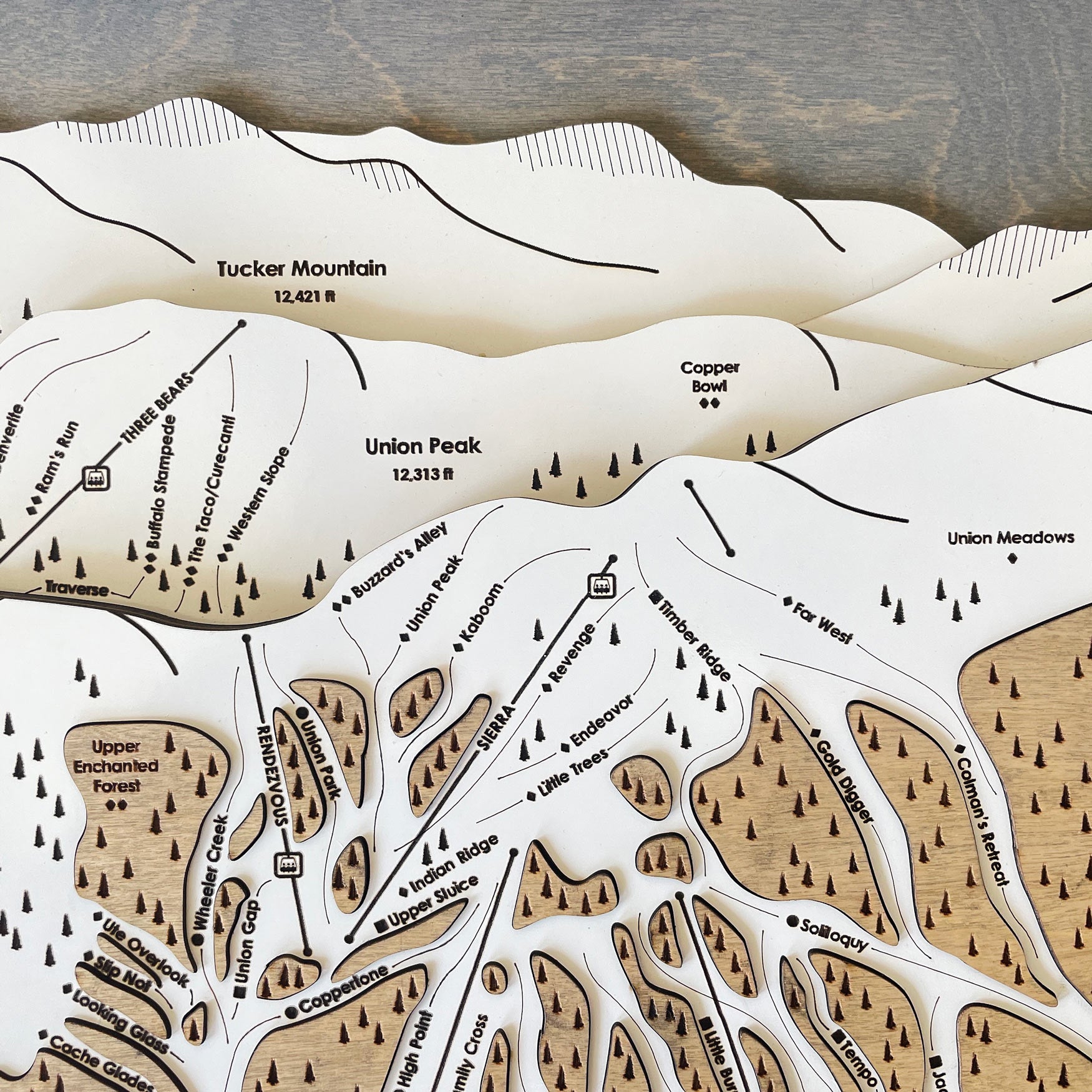 Copper Mountain Ski Trail Map | 3D Wooden Trail Map Art – Slopes ...