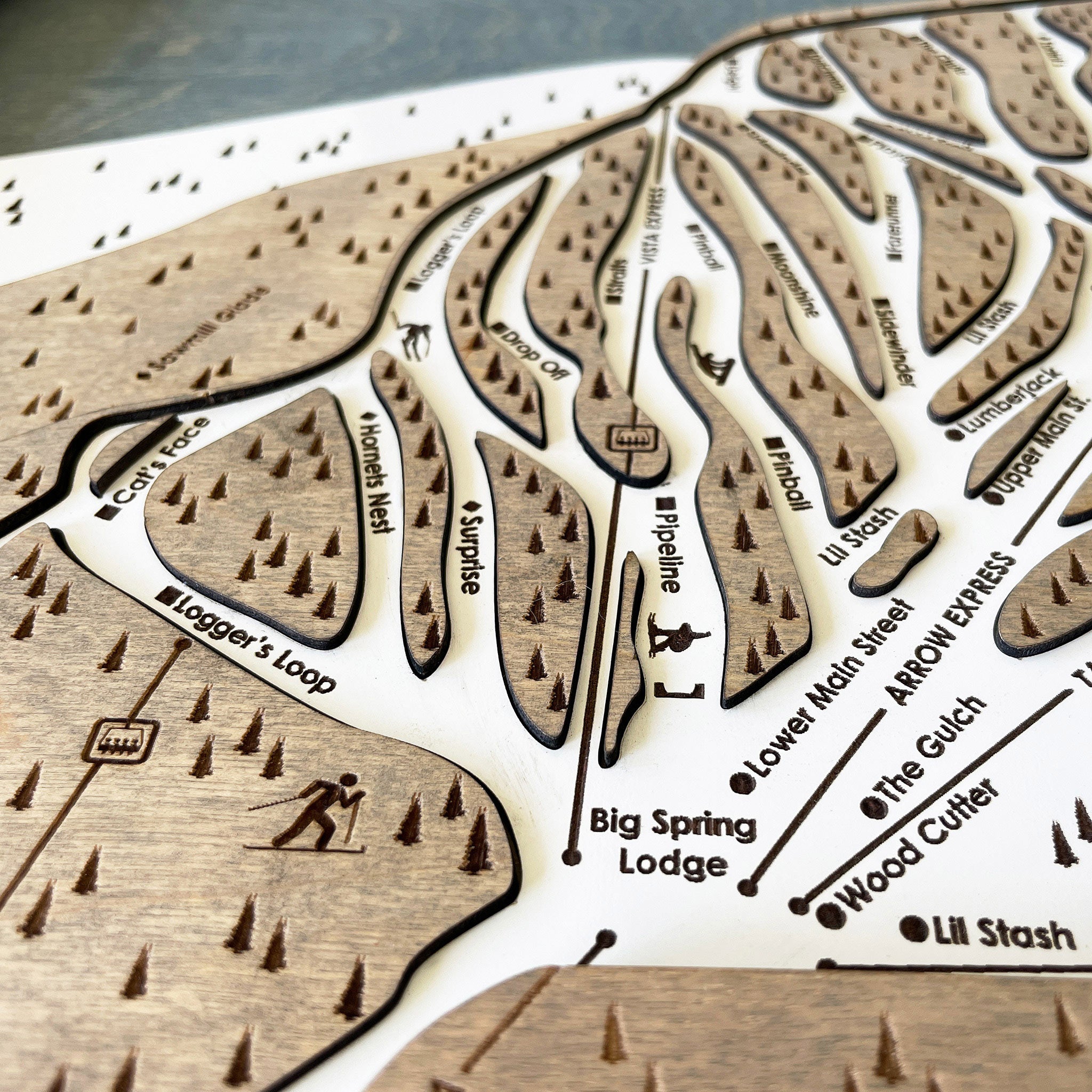 Northstar California Ski Trail Map | 3D Wooden Ski Trail Map Art ...