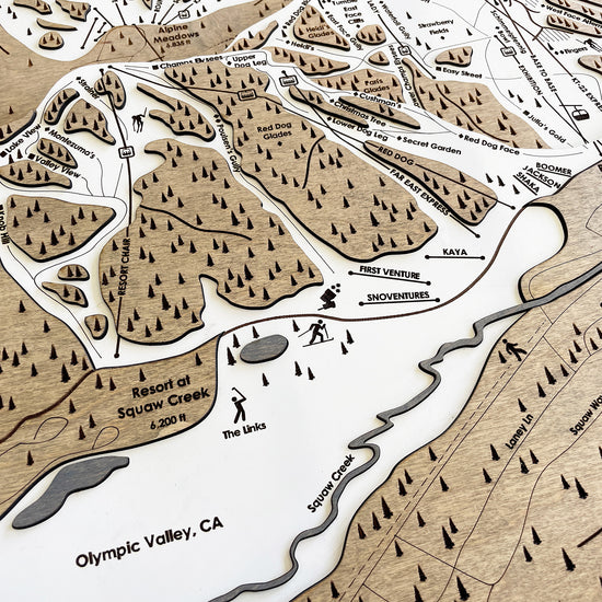 Palisades Tahoe Ski Trail Map | 3D Wooden Ski Trail Map Art – Slopes ...