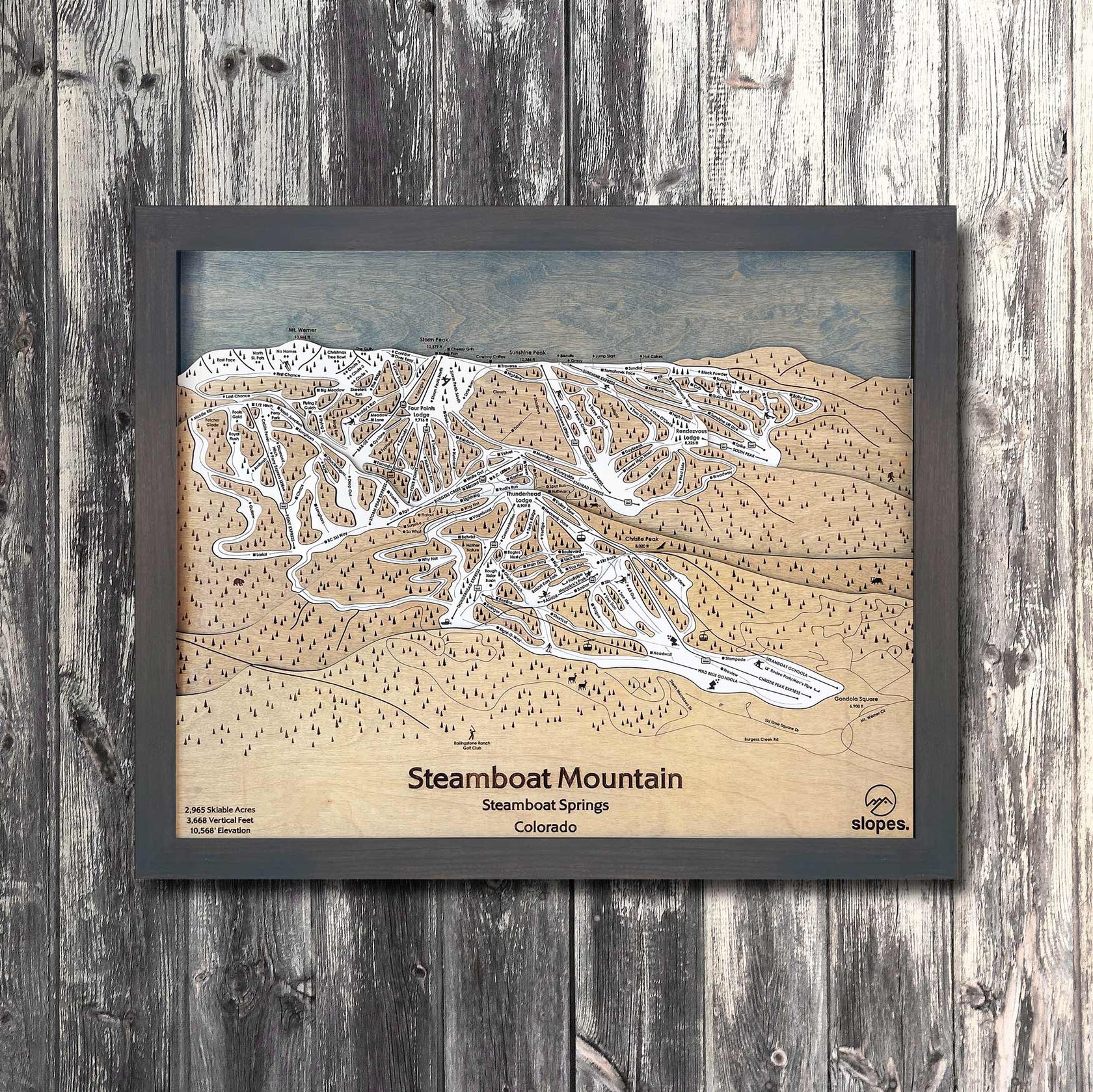 Steamboat Mountain Ski Trail Map | 3D Wooden Trail Map Art – Slopes ...